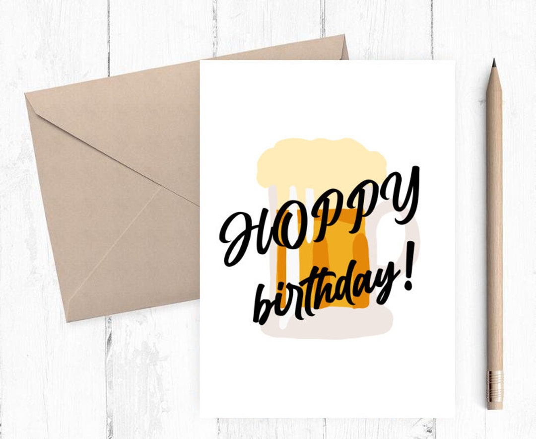 Printable Happy Birthday Card, Hoppy Birthday, Instant Download, Happy ...