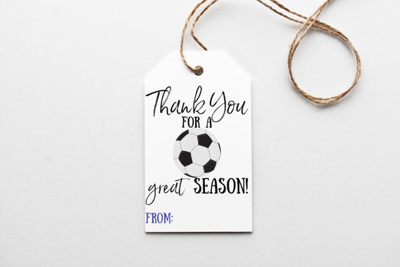 Soccer Printable Gift Tag Thanks for a Great Season Favor - Etsy