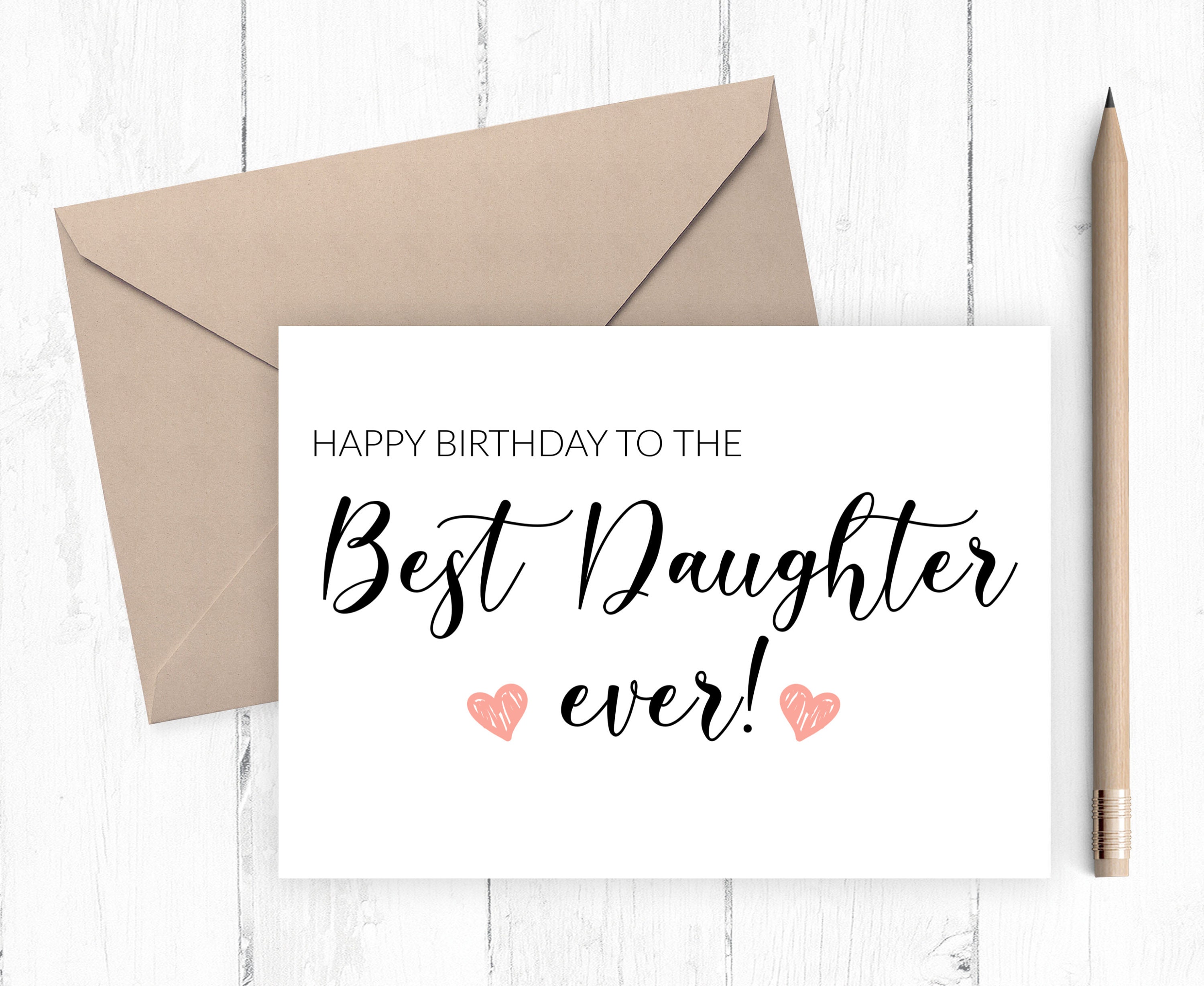 Birthday Card to Daughter, Best Daughter Ever Card, Printable Birthday ...