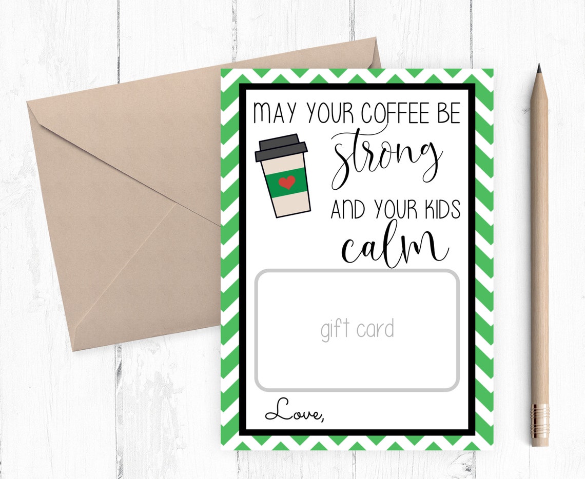 Back to School Starbucks Teacher Gift Card Printable Instant - Etsy