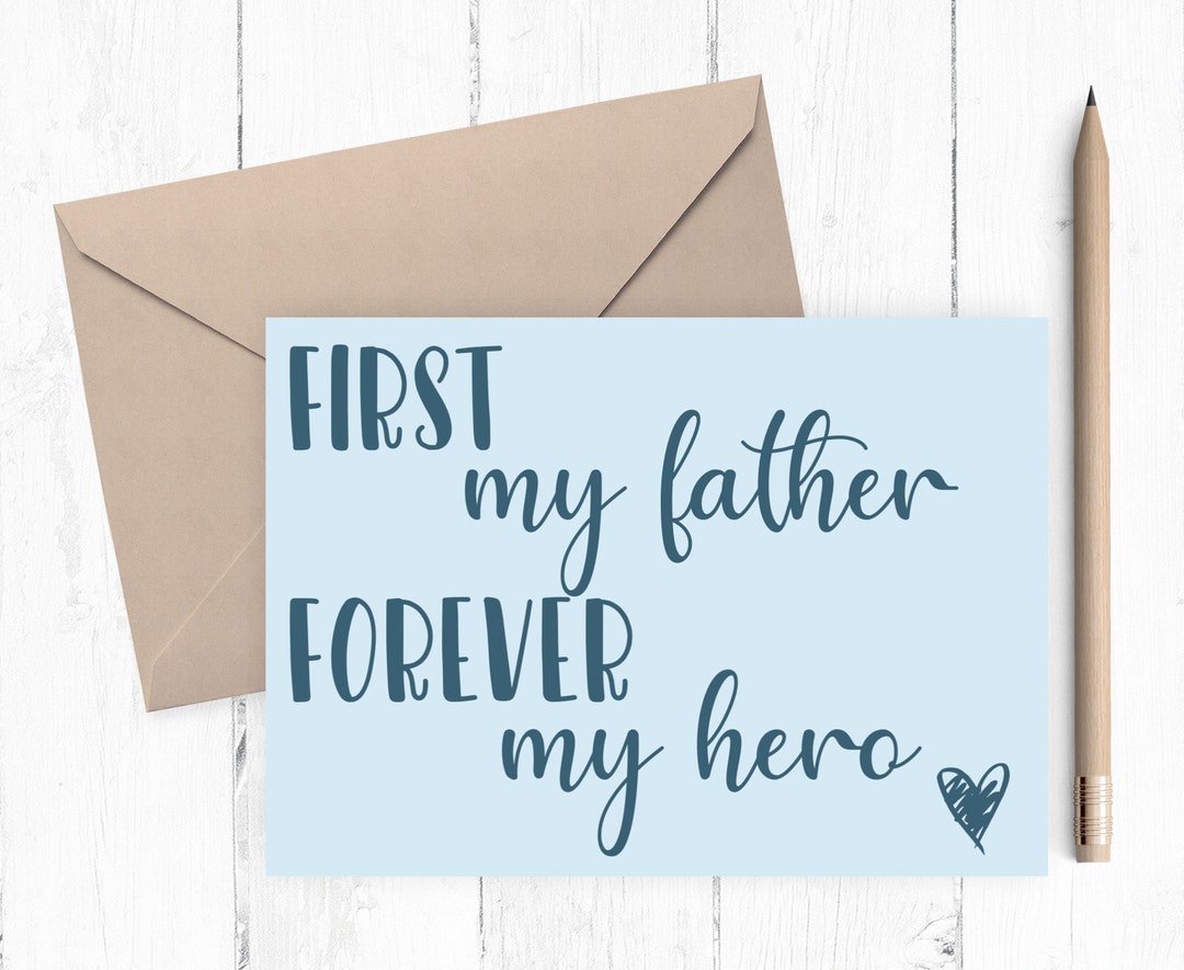 My Hero Father's Day Card, Printable Father's Day Card, Father's Day ...