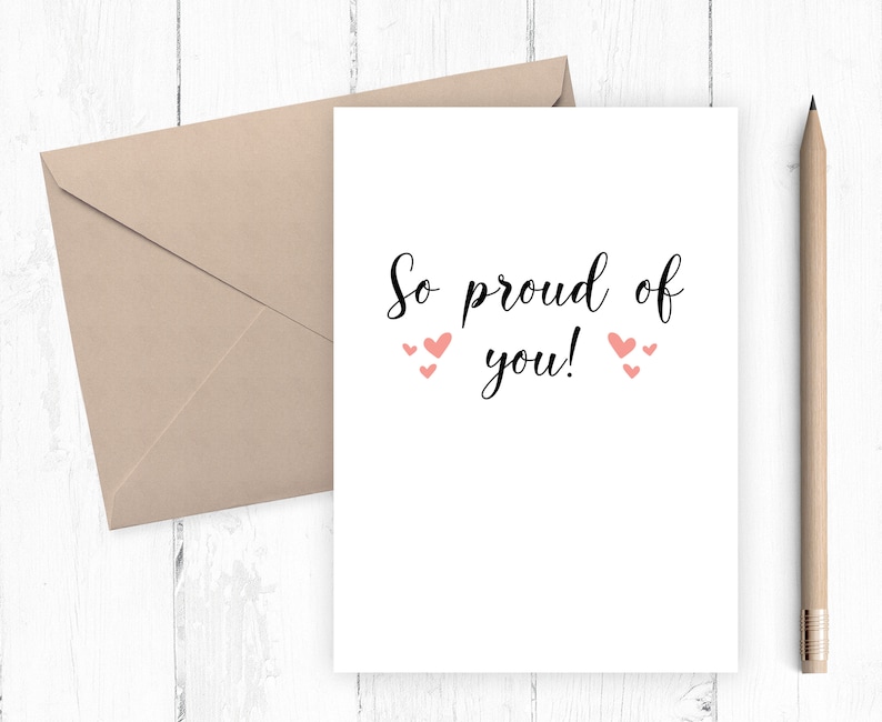 So Proud of You Card Graduation Card Promotion Card Instant - Etsy