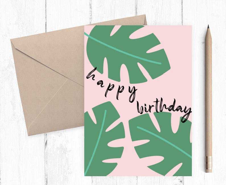 Printable Happy Birthday Card Chic Happy Birthday Card - Etsy