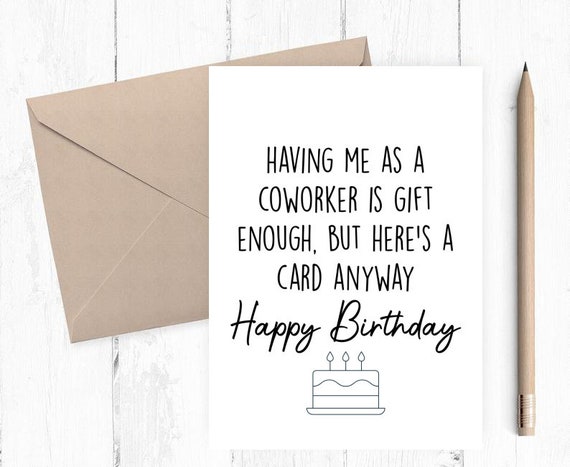 Funny Happy Birthday Co-worker Card Printable Onlyco-worker - Etsy