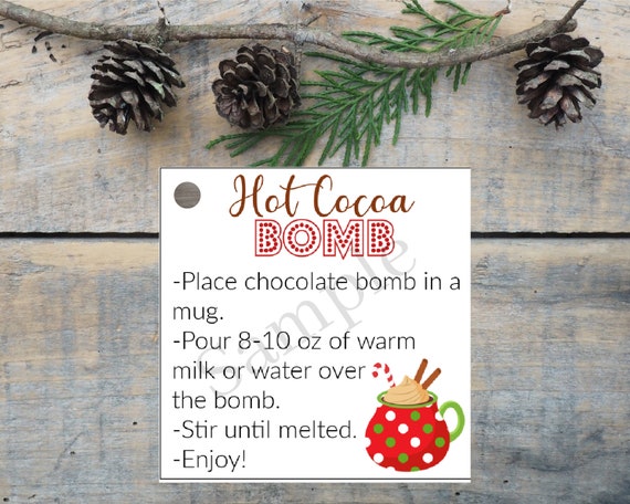 Printable Hot Cocoa Bomb Labels Hot Chocolate Bomb Tag Hot | Etsy