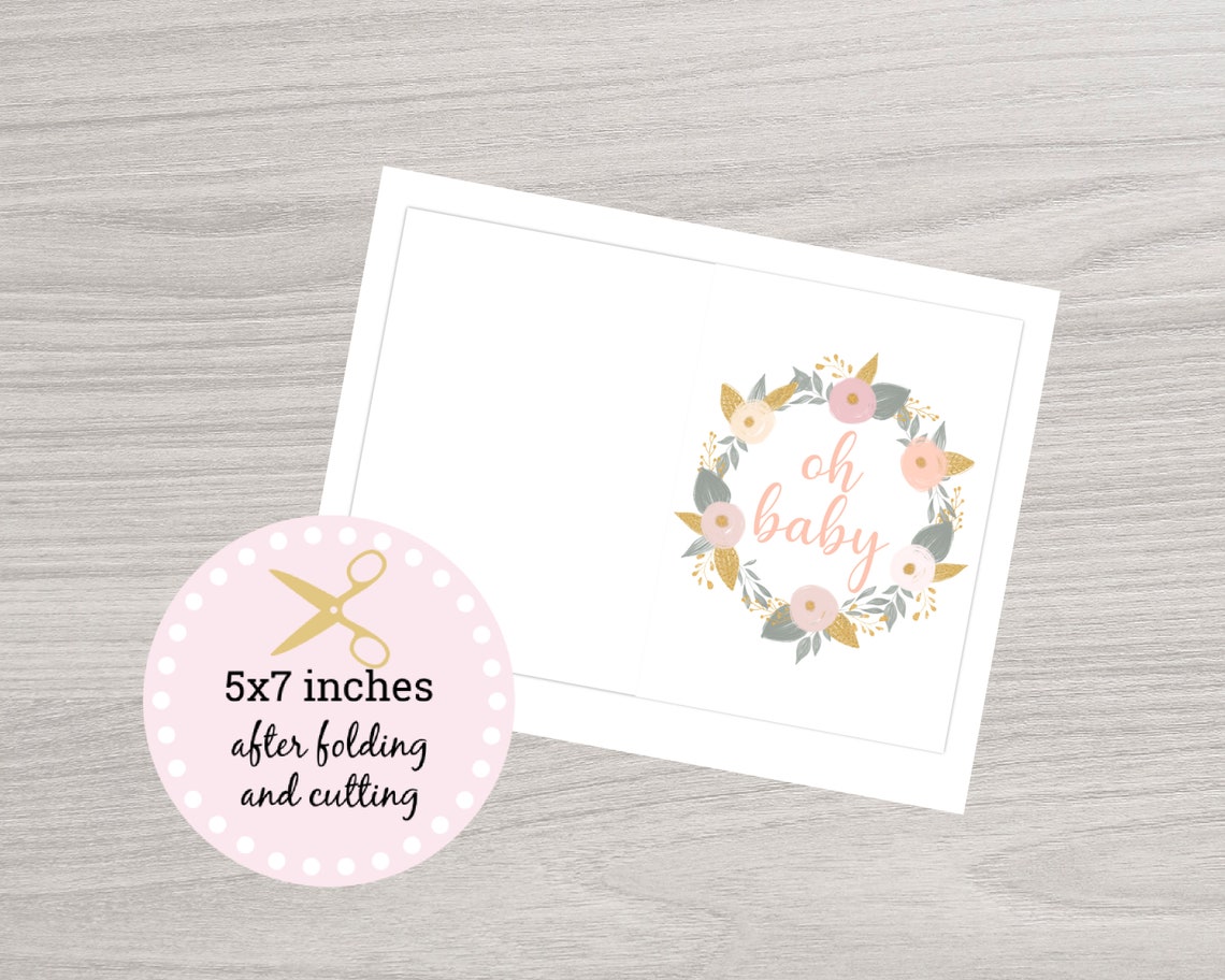 Printable Baby Shower Card Girl Baby Shower Card Welcome - Etsy