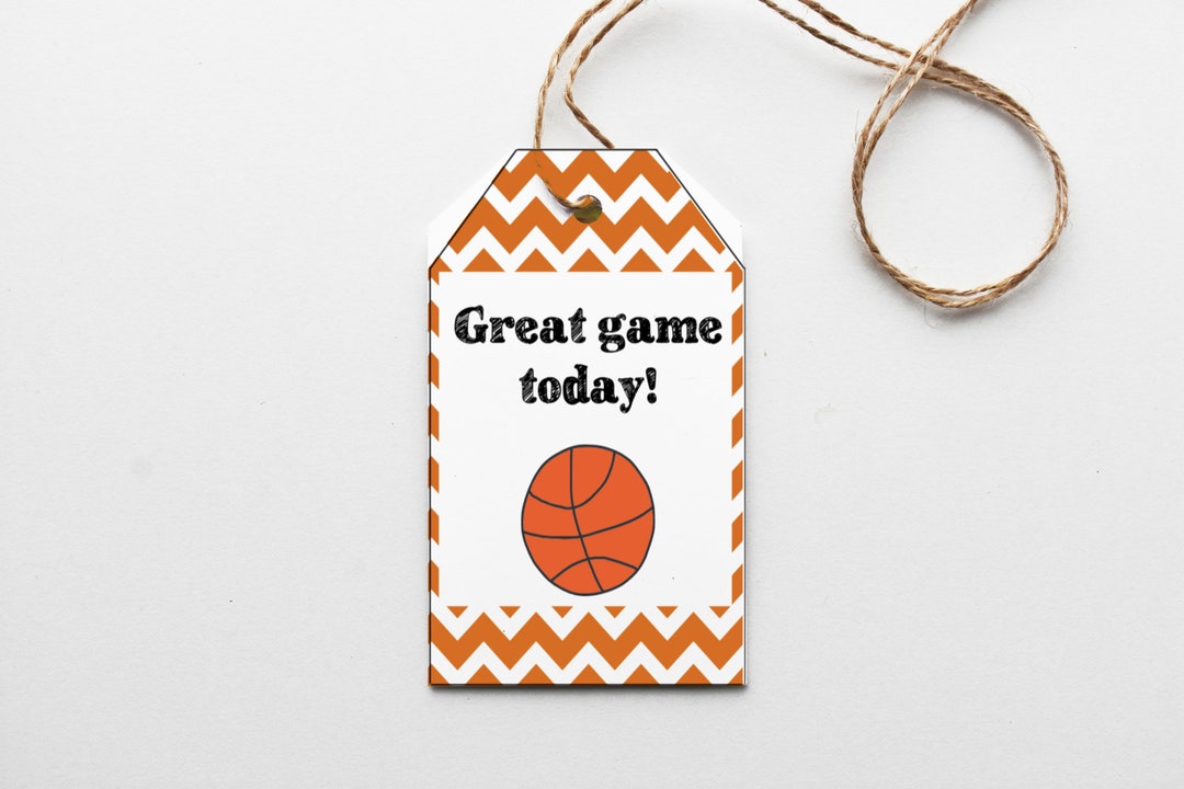 Basketball Printable Gift Tag for Snacks, Great Game Today Favor Tag ...