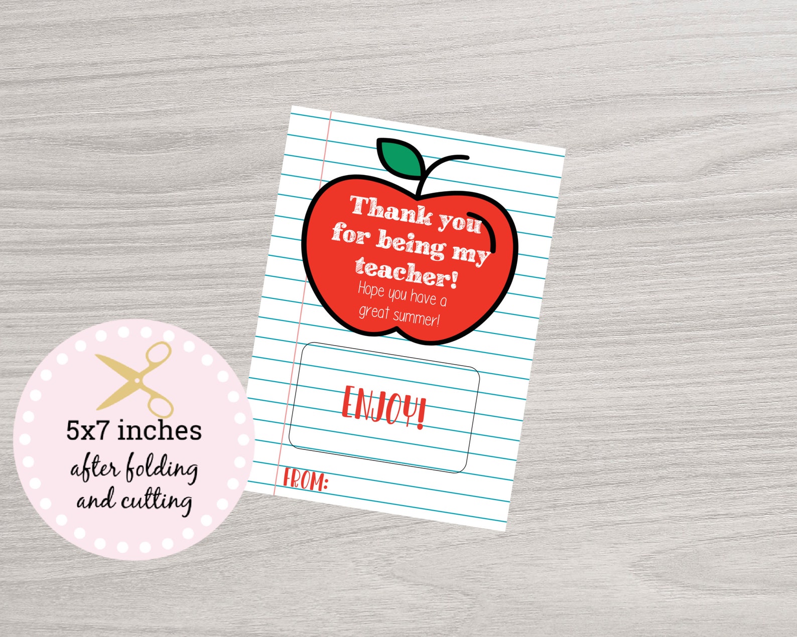 End of Year Card for Teacher Teacher Appreciation Card - Etsy