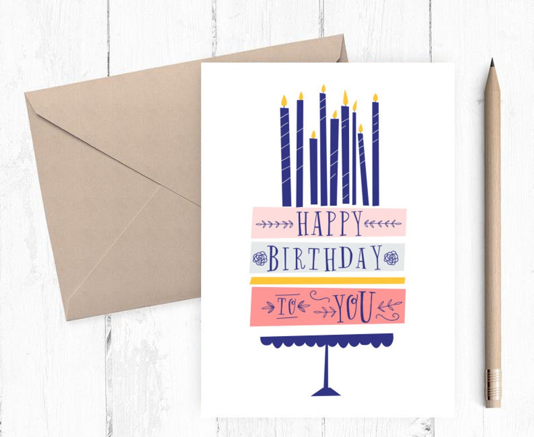 Printable Happy Birthday Card Girly Happy Birthday Card - Etsy