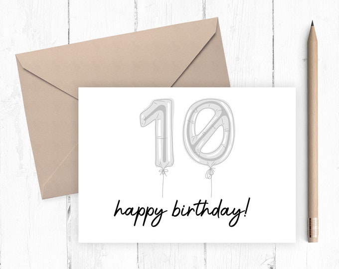 Printable 10th Birthday Card, 10 Years Been Loved, Instant Download ...