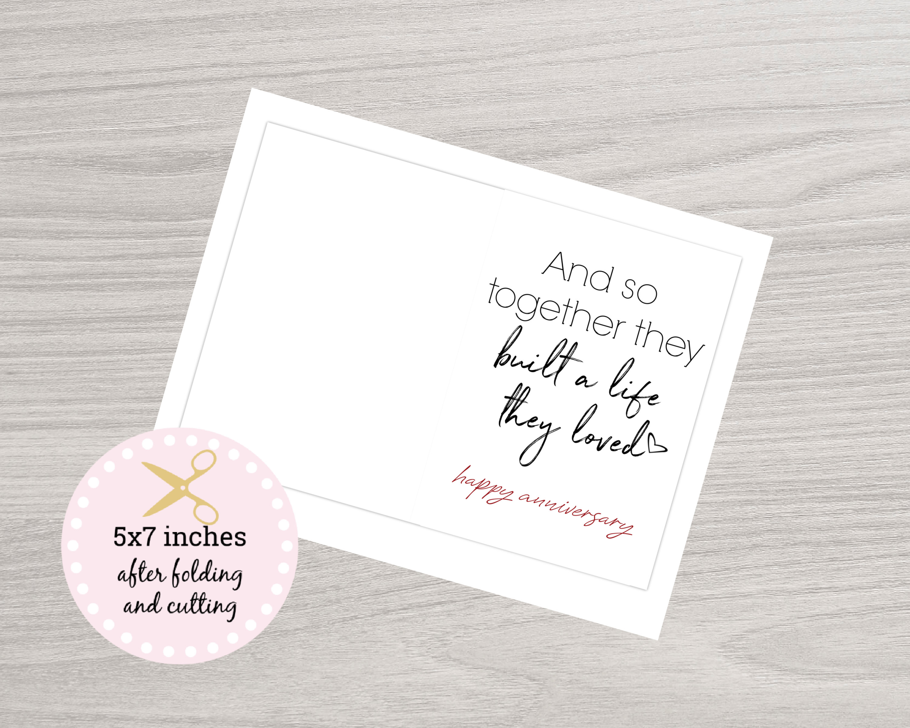 Happy Anniversary Card Printable Romantic Anniversary Card | Etsy