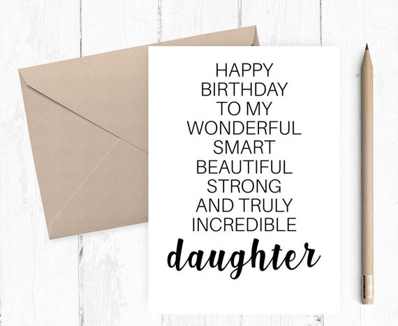 Birthday Card to Daughter Best Daughter Ever Card Printable | Etsy