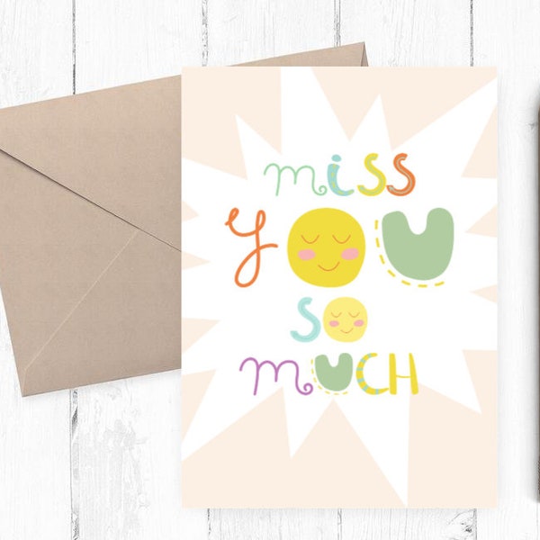 Miss You Card - Etsy