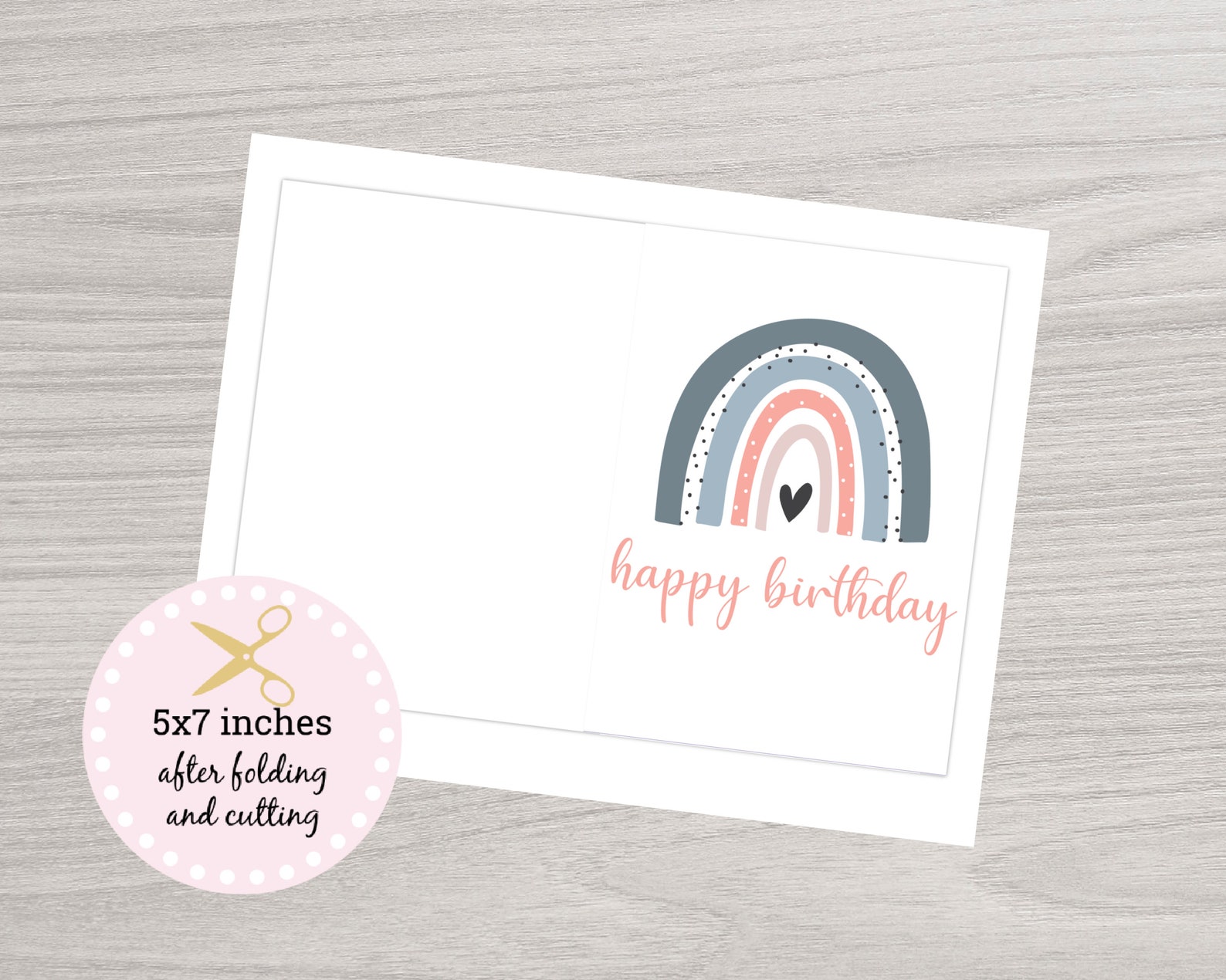 Boho Rainbow Happy Birthday Card Birthday Card for Her JPG - Etsy