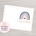 Boho Rainbow Happy Birthday Card, Birthday Card for Her, JPG Instant ...