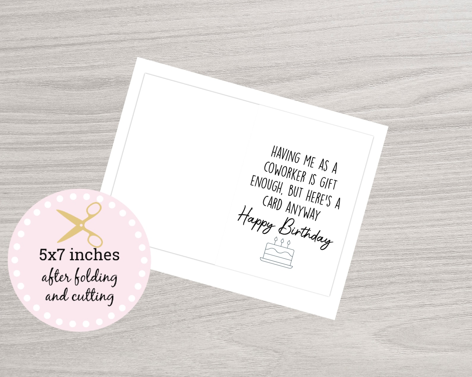 Funny Happy Birthday Co-worker Card Printable Onlyco-worker - Etsy
