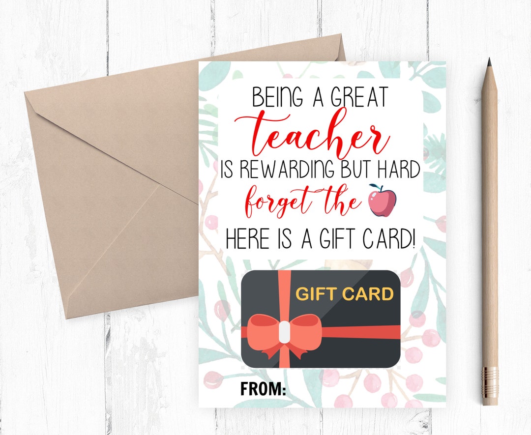 Teacher Christmas Gift Card Holder, Teacher Christmas Gift, Gift Card ...