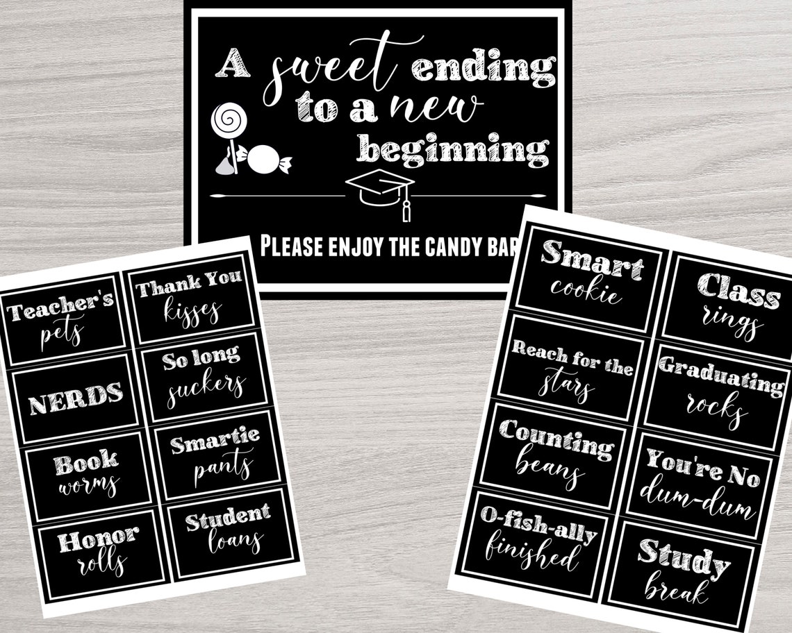 Graduation Candy Buffet Labels and Sign Graduation Party - Etsy Canada