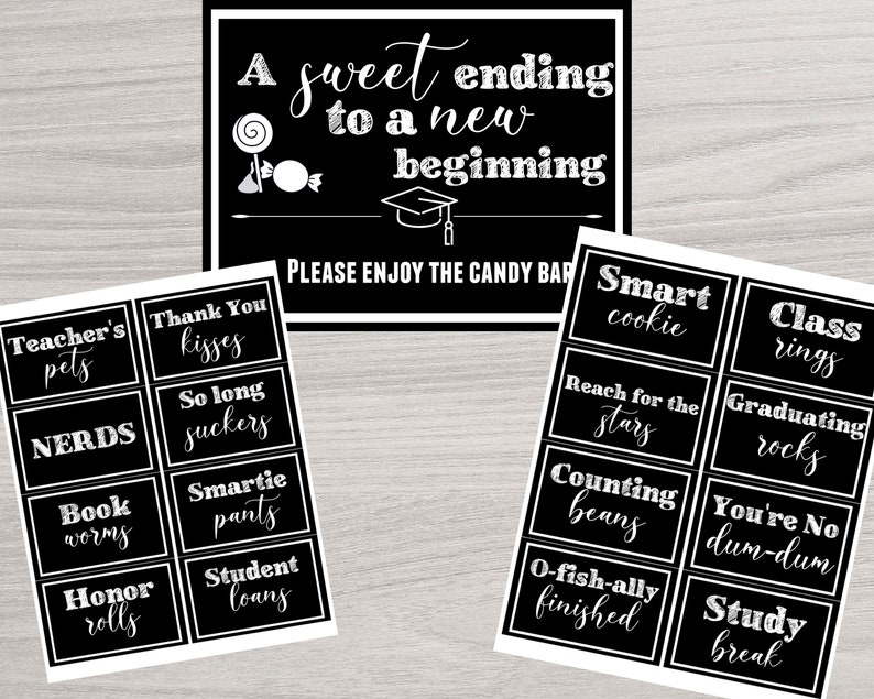 Graduation Candy Buffet Labels and Sign Graduation Party - Etsy
