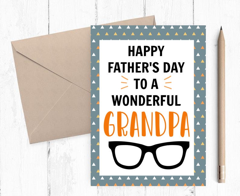 Happy Father's Day Card to Grandpa Printable Father's - Etsy