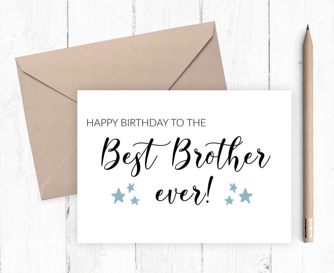 Birthday Card to Brother, Printable Brother Birthday Card, Includes ...
