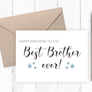 Birthday Card to Brother, Printable Brother Birthday Card, Includes ...