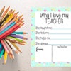 Teacher Appreciation Printable, Why I Love My Teacher, Teacher Gift ...