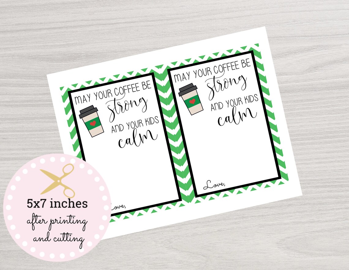 Back to School Starbucks Teacher Gift Card Printable Instant - Etsy