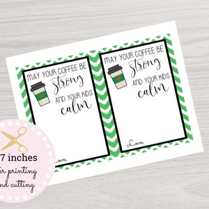 Back to School Starbucks Teacher Gift Card Printable, Instant Download ...