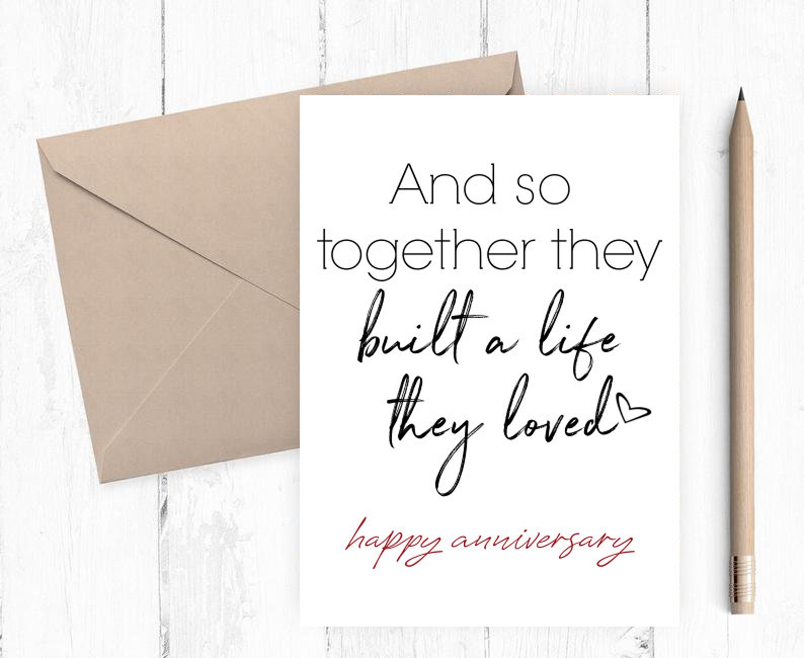 Happy Anniversary Card Printable Romantic Anniversary Card | Etsy