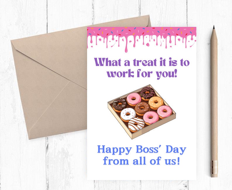 Printable Boss's Day Card, Happy Boss Day From Us, Boss's Day Card, 5x7 ...
