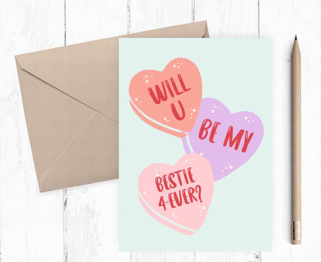 Printable Bestie Valentine's Card, Printable BFF Card, Card, Card for ...