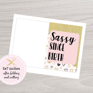 Girl Happy Birthday Card, Little Girl Birthday Card, JPG Instant ...