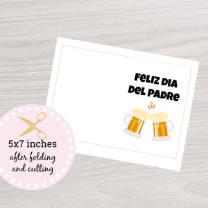 Spanish Happy Father's Day Card, Printable Father's Day Card, Feliz Dia ...