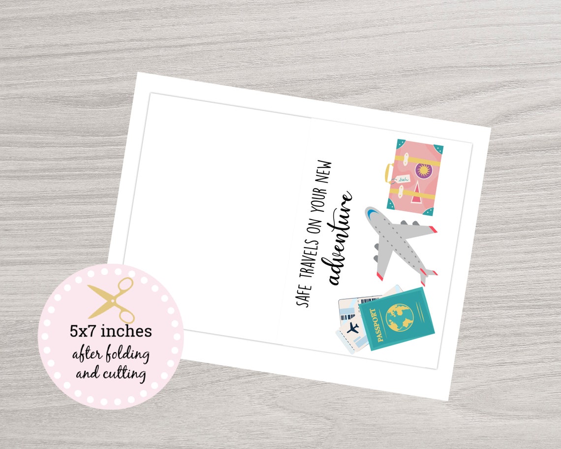 Printable Moving Card, Printable Travel Card, Bon Voyage Card, Safe ...