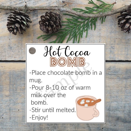 Hot Chocolate Bomb Tags Printable Hot Cocoa Bomb - Etsy