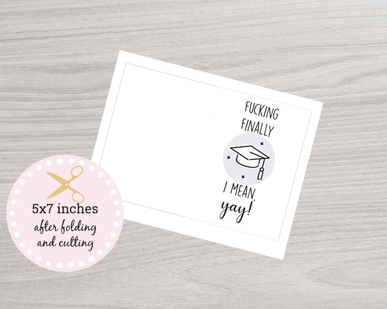 Funny Printable Graduation Card Printable Graduation Card | Etsy