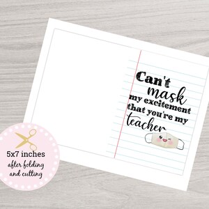 Back to School Card for Teacher, Back to School Gift, Instant Download ...