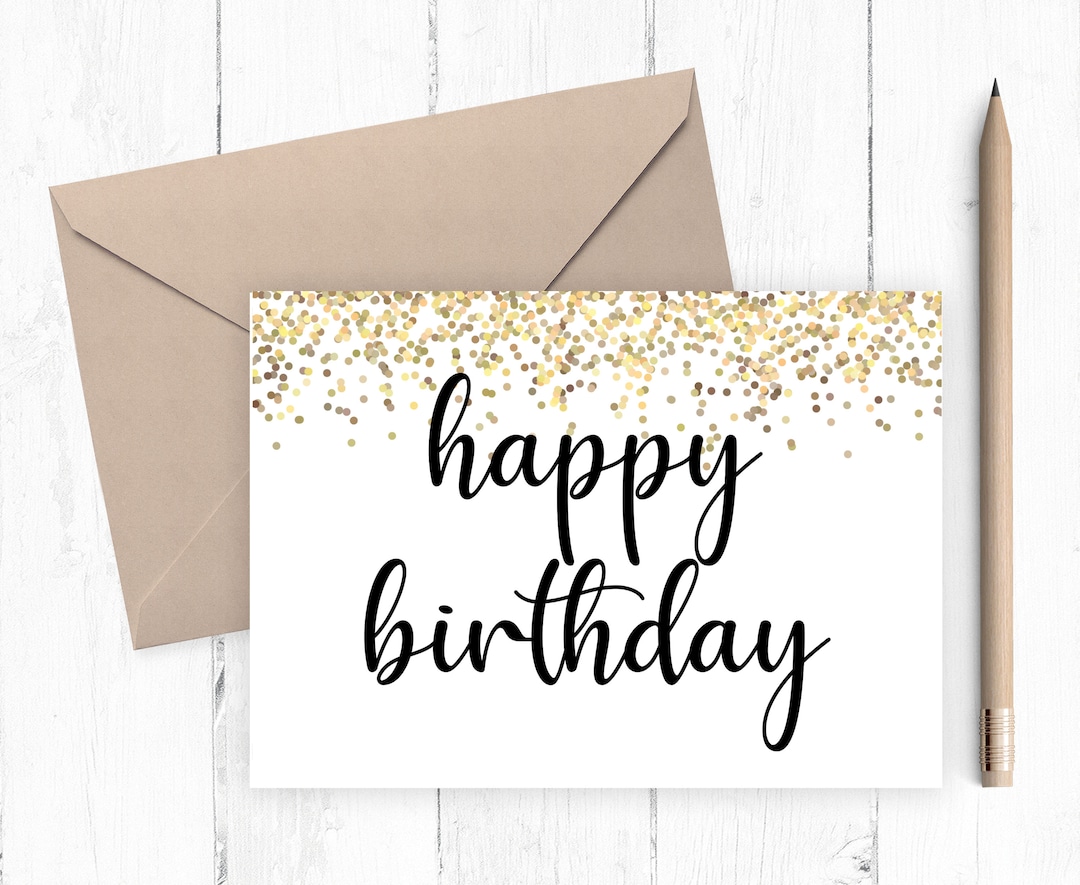 Happy Birthday Card, Printable Happy Birthday Card, Instant Download ...