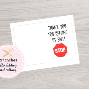 Thank You School Crossing Card Card, Printable Crossing Guard Card ...