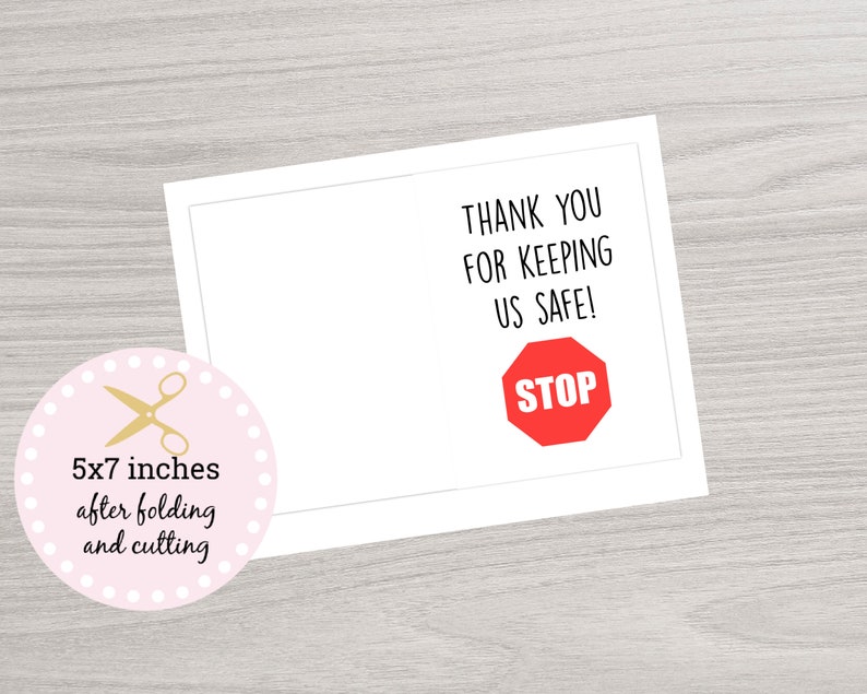 Thank You School Crossing Card Card, Printable Crossing Guard Card ...