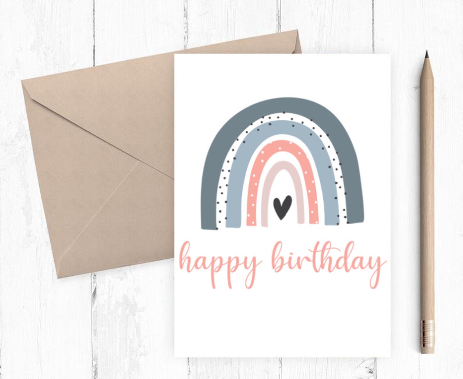 Boho Rainbow Happy Birthday Card Birthday Card for Her JPG - Etsy