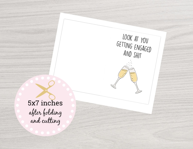 Funny Engagement Card Printable Engagement Card Engagement - Etsy