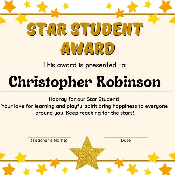 Star Student - Etsy