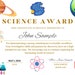 Elementary School Science Award Certificate - Student Certificate ...