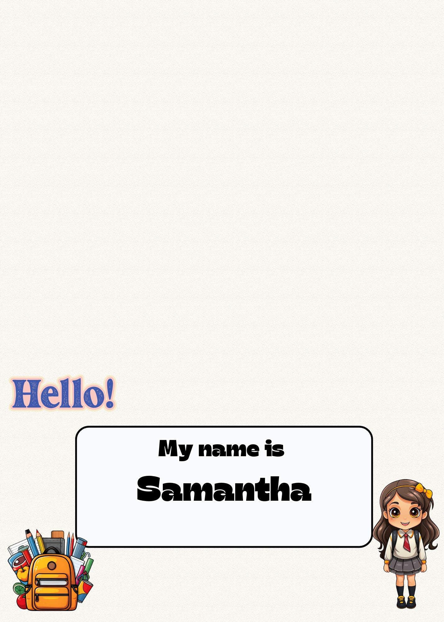 Desk Name Card Templates – Set of 20, Teacher Printable (digital ...