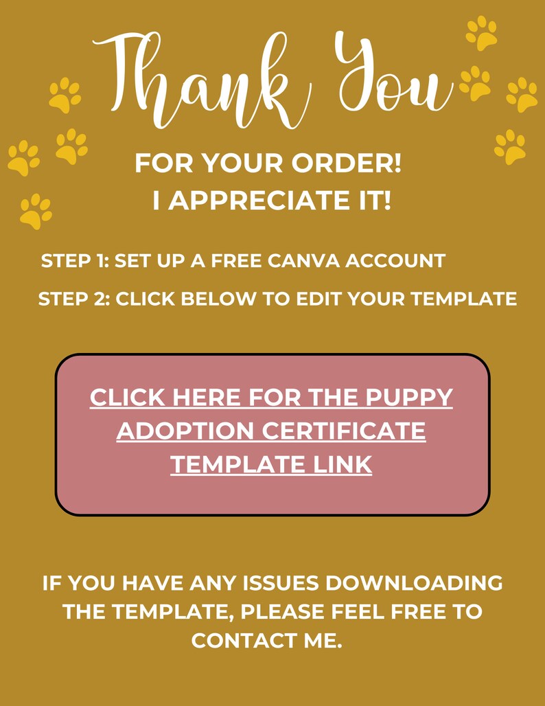 Dog or Puppy Certificate of Adoption Certificate, for Dog Owners ...