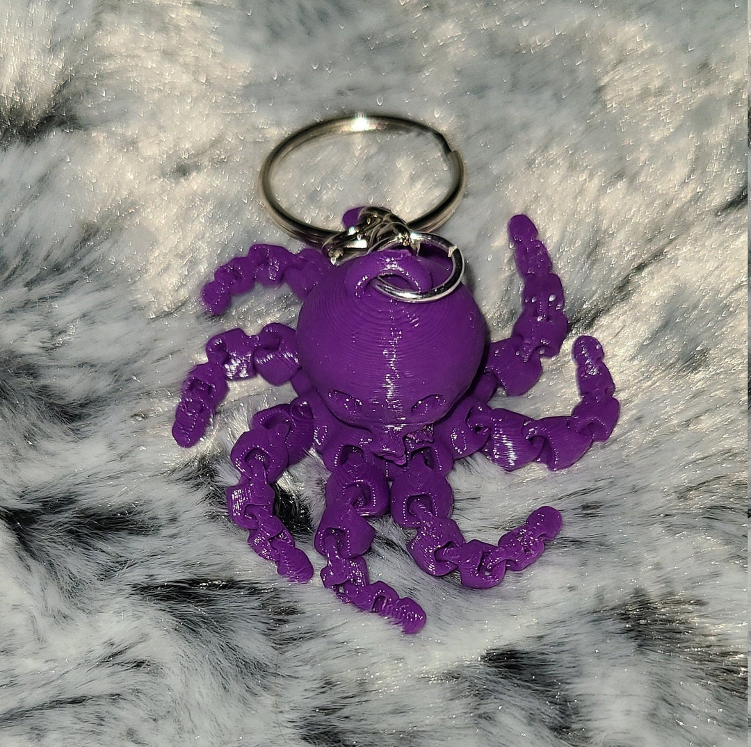Articulated Octopus Keychain 3D Printed - Etsy