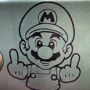 Middle Finger Mario Decal - Etsy