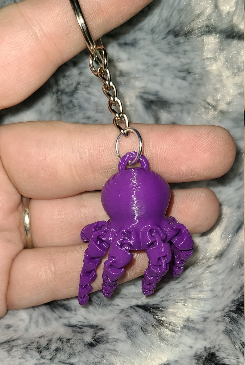 Articulated Octopus Keychain 3D Printed - Etsy